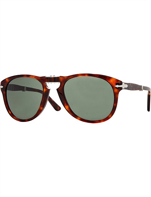 Persol Folding Havana Green Pilot Acetate Sunglasses | David Jones