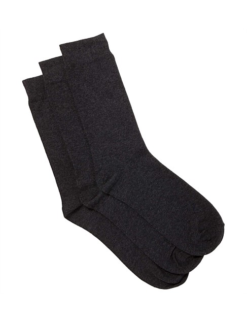 David Jones Collection Plain Business Crew Socks 3 Pack | David Jones