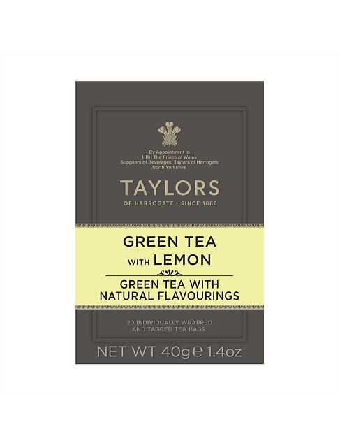 Taylors Of Harrogate Green Tea With Lemon 20 Tea Bags 40g | David Jones