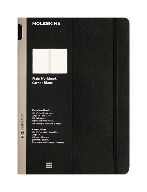 Moleskine A4 Workbook, Plain, Black | David Jones