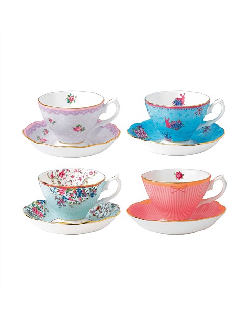 Royal Albert Candy Collection Set 4 Teacup & Saucer | David Jones