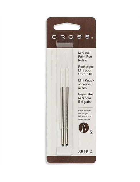 Cross Mini Ballpoint Pen Medium Refill Black 2 Pack | David Jones