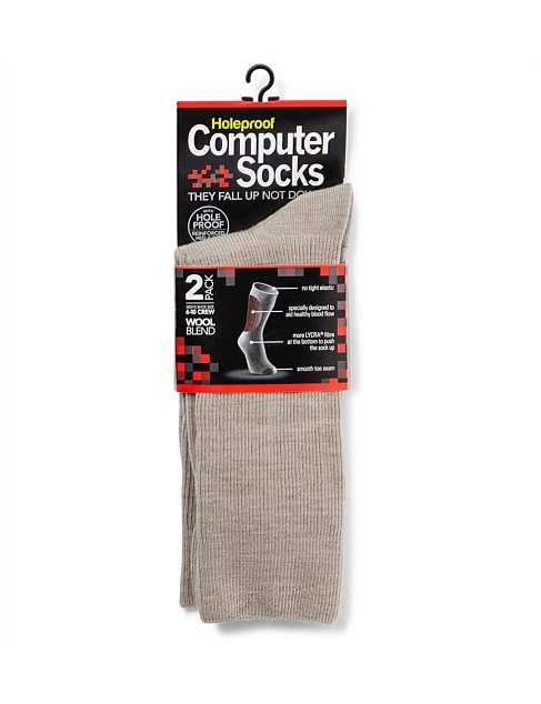 Holeproof Heroes Health Computer 2 Pack Wool Sock | David Jones