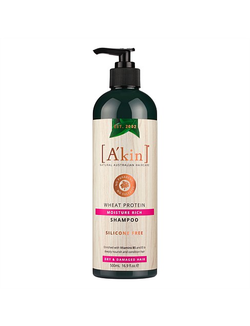 A'kin Wheat Protein Moisture Rich Shampoo 500ml | David Jones