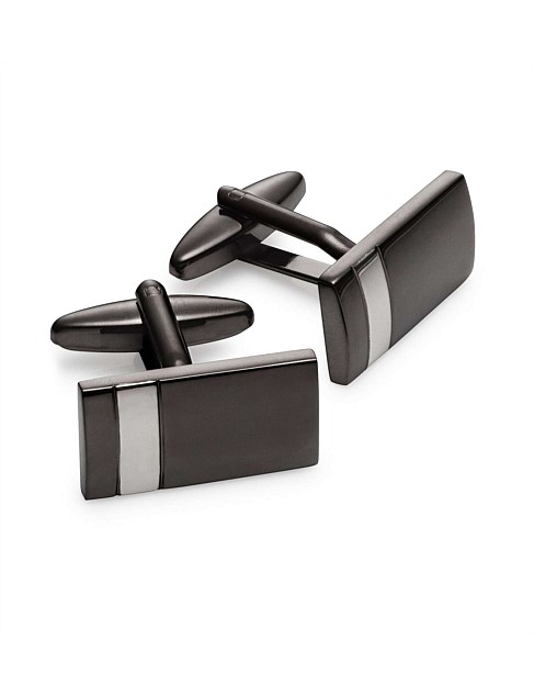 Alta Linea Rhodium Cufflinks | David Jones