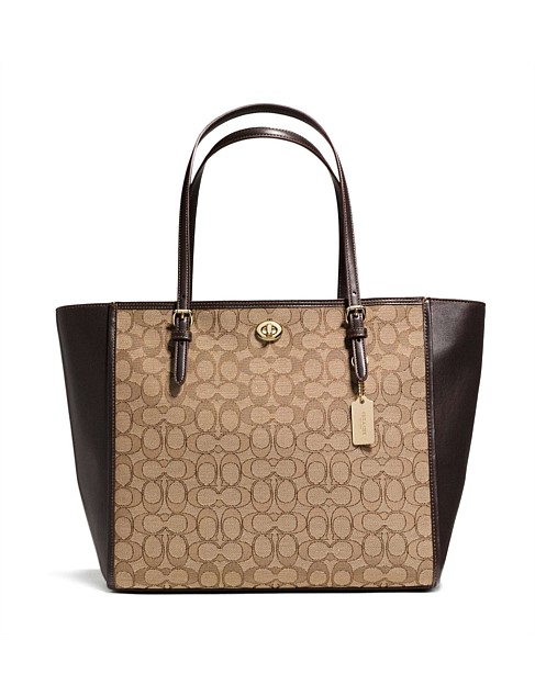 Coach Turnlock Tote In Signature Canvas | David Jones