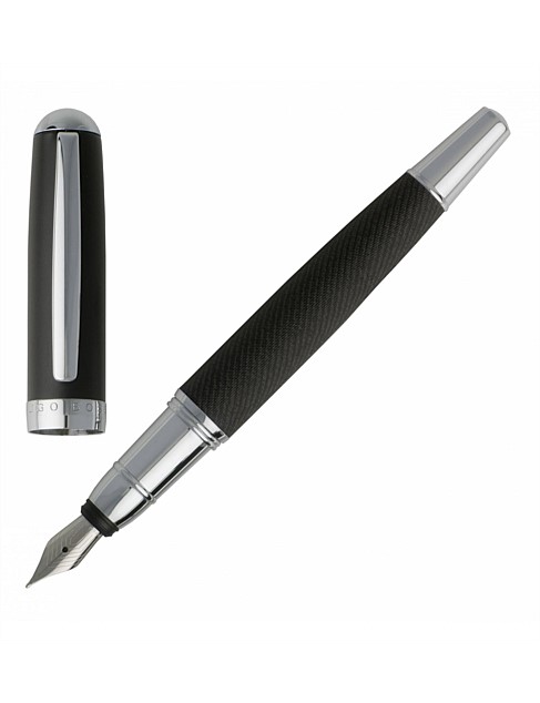 Boss Advance Charcoal Fabric Fountain Pen | David Jones