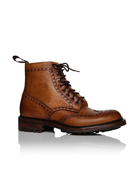 Cheaney Tweed C Grained Leather Country Brogued Boot | David Jones