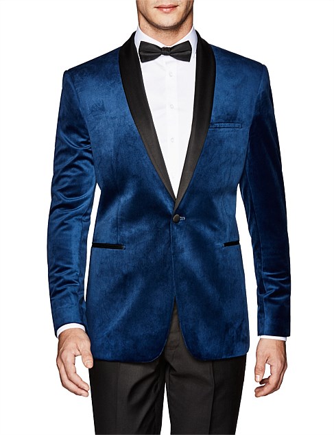 Politix Harrington Slim Tailored Velvet Jacket | David Jones