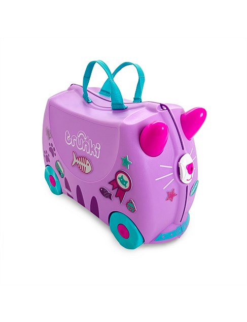 Trunki Cassie Purple Cat Ride On Suitcase | David Jones