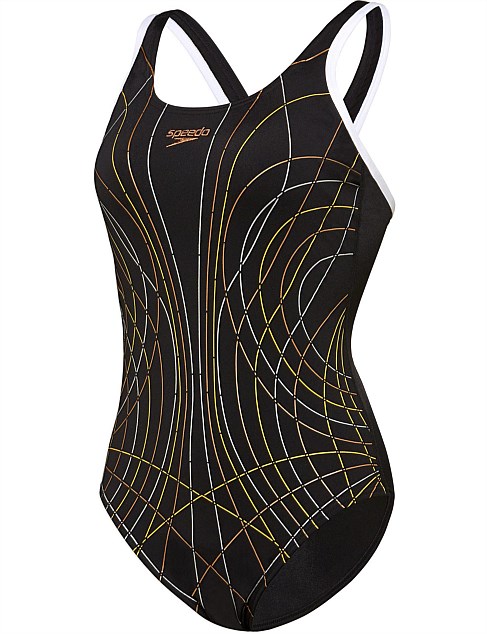 Speedo Metallic Motion Muscle Back One Piece | David Jones
