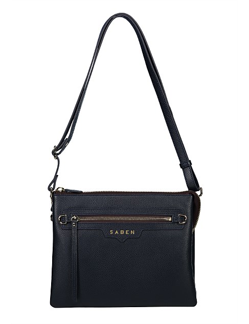 Saben Matilda Navy Leather Crossbody Bag | David Jones