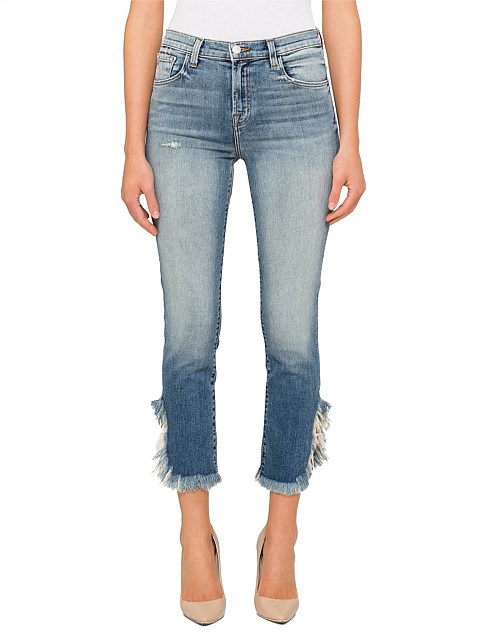 J Brand Ruby High Rise Crop Frayed Detail | David Jones