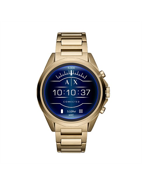 Armani Exchange Men's Gold-tone Smartwatch | David Jones