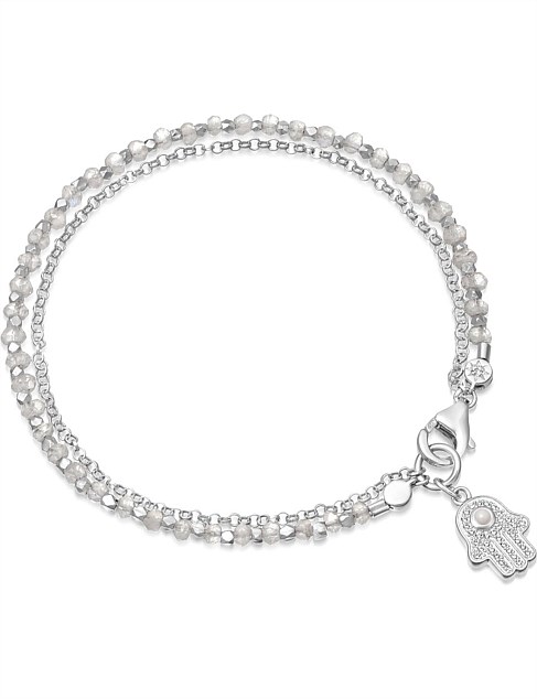 Astley Clarke Rainbow Moonstone Hamsa Biography Bracelet | David Jones