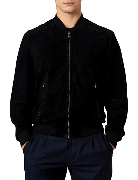 Calibre Navy Suede Bomber | David Jones