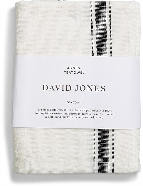 David Jones Collection Single Stripe Tea Towel White | David Jones