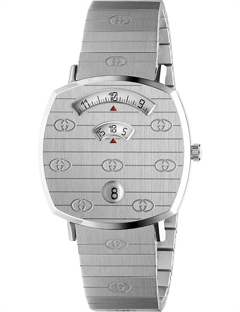 Gucci Grip 35mm Stainless Steel Engraved Gg Watch | David Jones