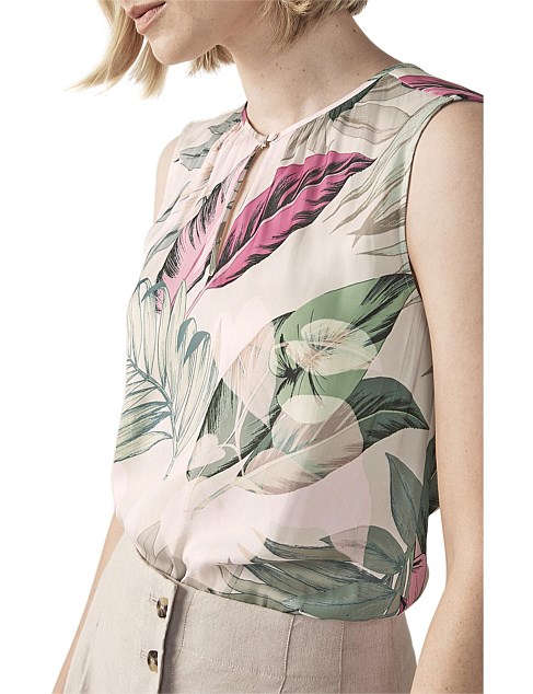 Trenery Overlay Foliage Shell Top | David Jones