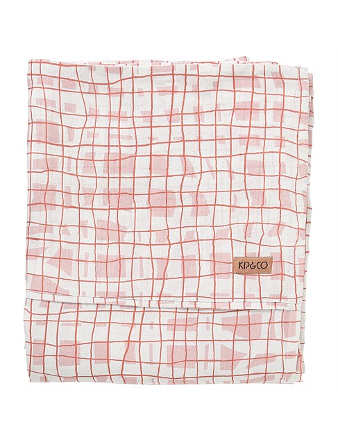 Kip & Co Scribble Tartan King Bed Flat Sheet | David Jones