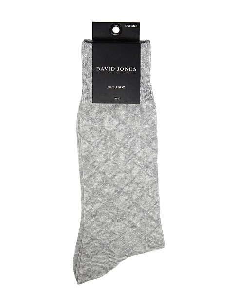 David Jones Textured Diamond Crew Socks | David Jones