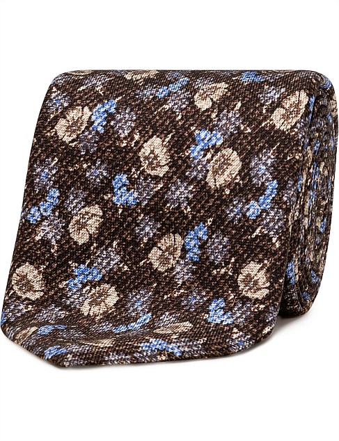 Milana Panama Silk Painted Flowers Tie | David Jones