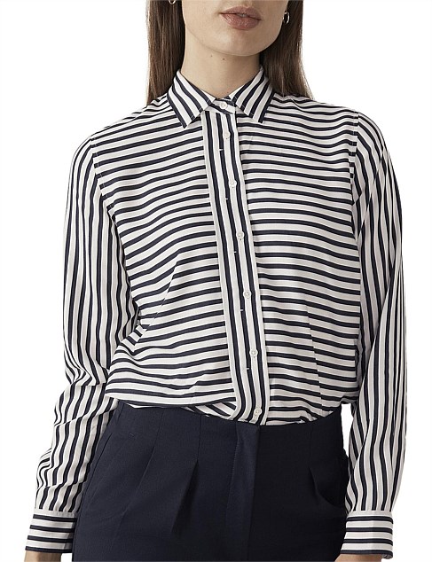 Trenery Modal Stripe Shirt | David Jones