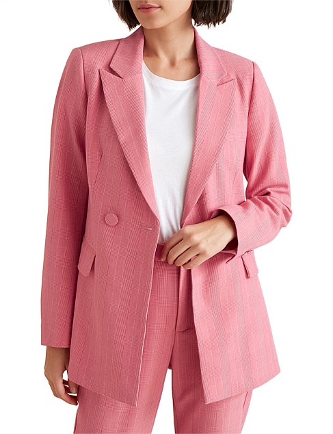 Seed Heritage Raspberry Check Blazer | David Jones