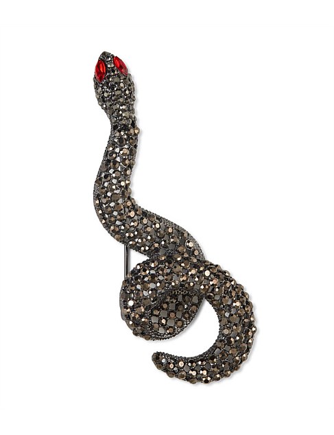 Calibre Embellished Snake Lapel Pin | David Jones