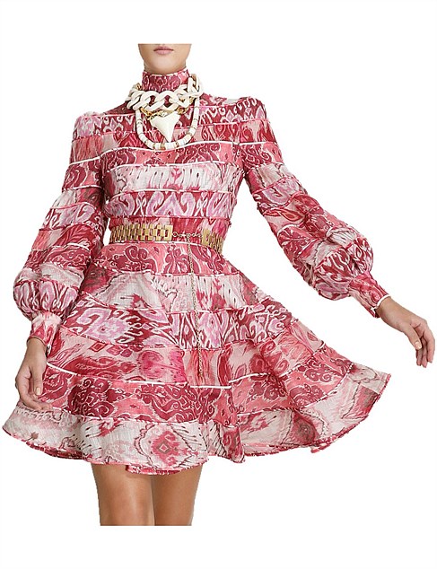 Zimmermann Wavelength Spliced Mini Dress | David Jones