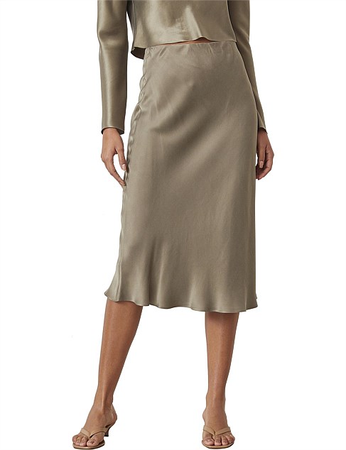 Bec + Bridge Classic Silk Midi Skirt | David Jones