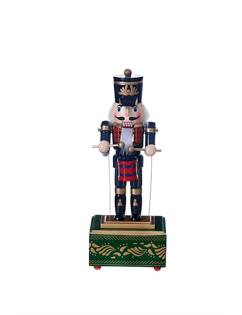 David Jones 30cm Wooden Musical Nutcracker Drummer Blue | David Jones