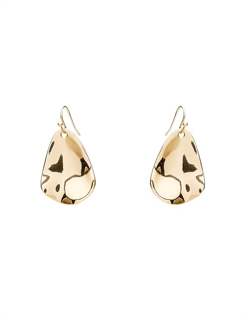 David Lawrence Metallic Beaten Earring | David Jones