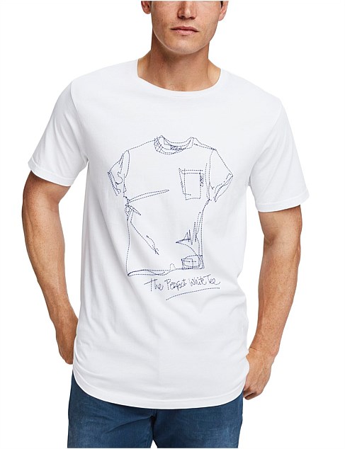 Scotch & Soda Blauw Icons Sketch Tee | David Jones