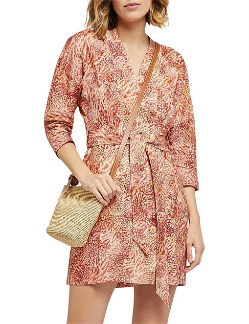 Oxford Anneka Linen Wrap Dress | David Jones