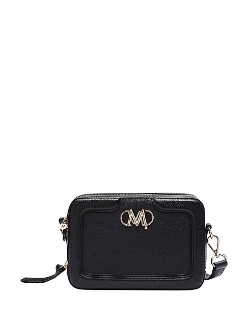 Mimco Unite Black Leather Cross Body Bag | David Jones