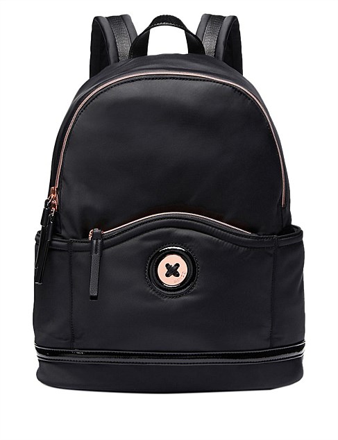 Mimco Mim-mazing Black Rose Gold Zip Backpack | David Jones