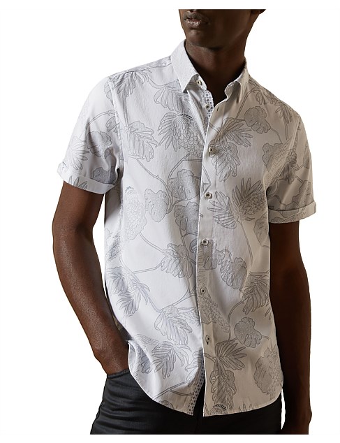 MMA-DOWNDOG-SS Parrot And Leaf Print Shirt