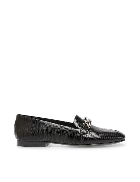 Steve Madden Kayson Black Lizard Flats | David Jones