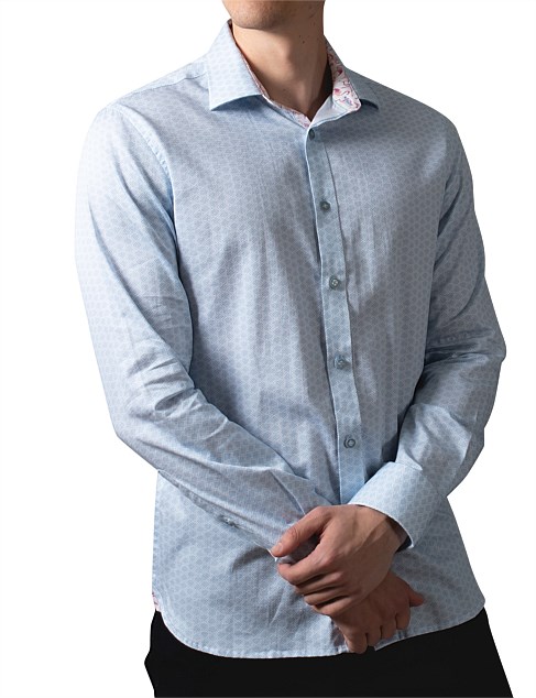 James Harper Linear Geo Dobby Ls Shirt | David Jones