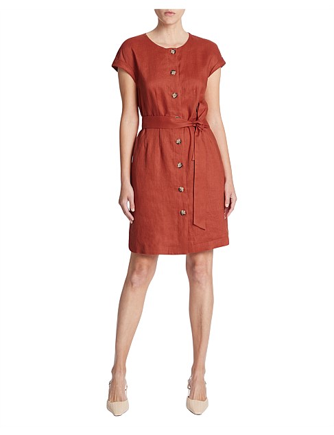 Marcs Women Button Front Linen Dress | David Jones