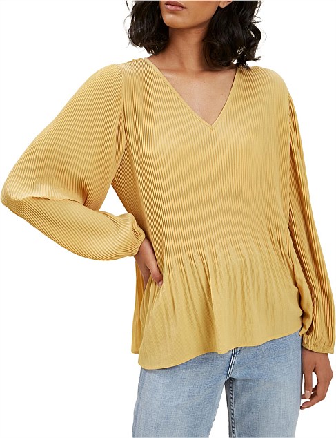 Seed Heritage Textured Pleat Blouse | David Jones