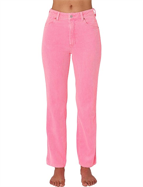 Rollas Original Pink Cordial Cord Straight Jean | David Jones