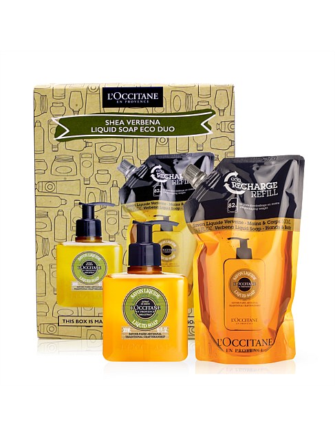 L'occitane Shea Verbena Liquid Soap Eco Duo | David Jones