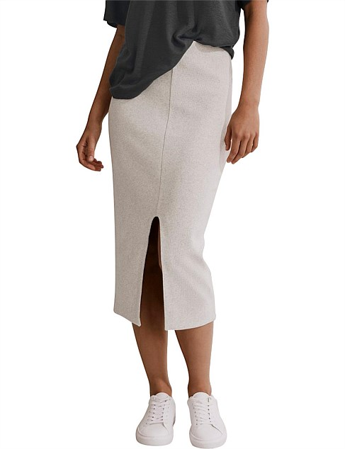 Country Road Rib Split Skirt | David Jones