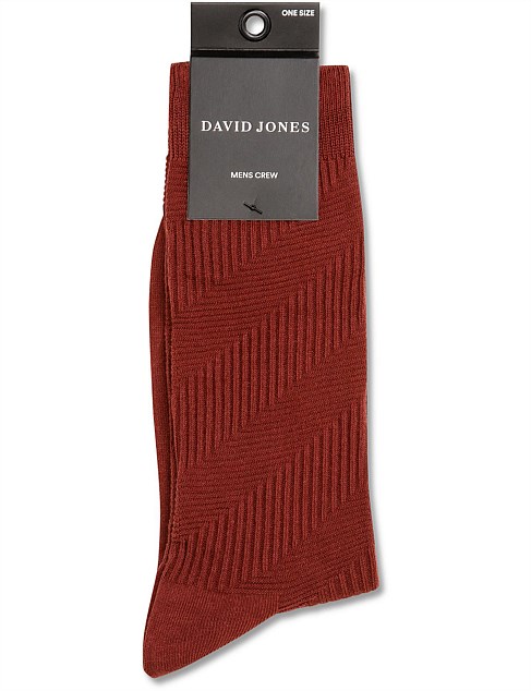 David Jones Textured Diagonal Crew Socks | David Jones