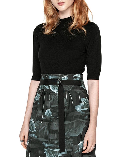 Cue Elbow Sleeve Funnel Neck Knit | David Jones