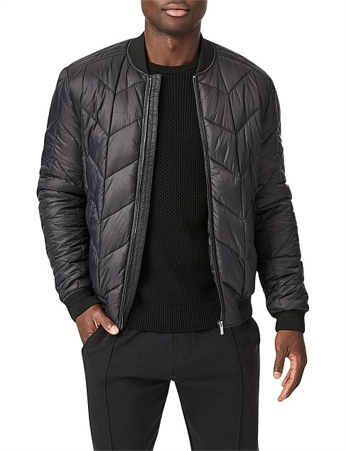 Politix Cardrona Chevron Quilted Nylon Puffer Jacket | David Jones