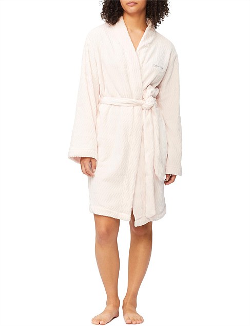 Calvin Klein Fluffy Chevron Textured Robe | David Jones