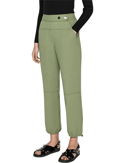Cue Khaki Drawstring Cuff Pant | David Jones